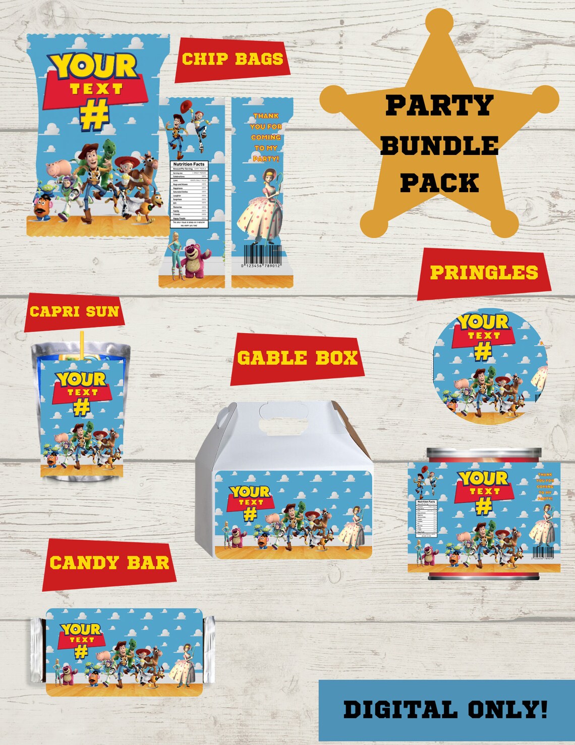 Toy Story Birthday Favors | Party Packages | Digital Only | Design is ...