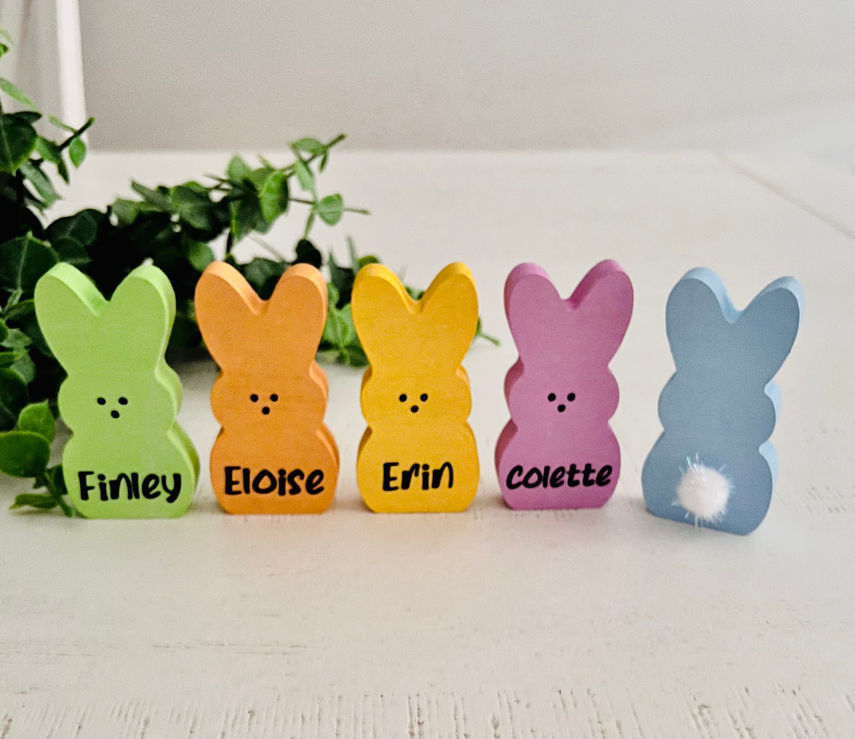 Personalized Easter Peeps| Wooden Block Marshmallow Peeps| Easter Block Gift| Easter Decor ...