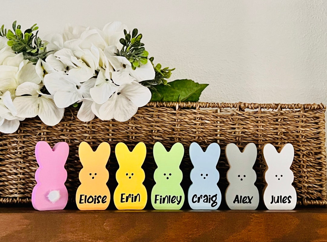 Personalized Easter Peeps| Wooden Block Marshmallow Peeps| Easter Block ...