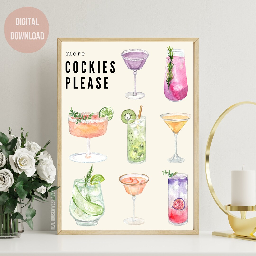 Marysol RHOM Wall Art | More Cockies Please! | Trendy Cocktail Wall Art ...