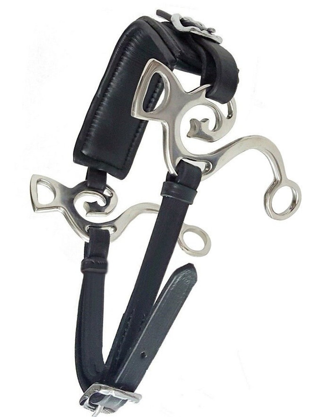 Hackamore Bitless Horse Bit Star Bit English Western Adjustable Black ...