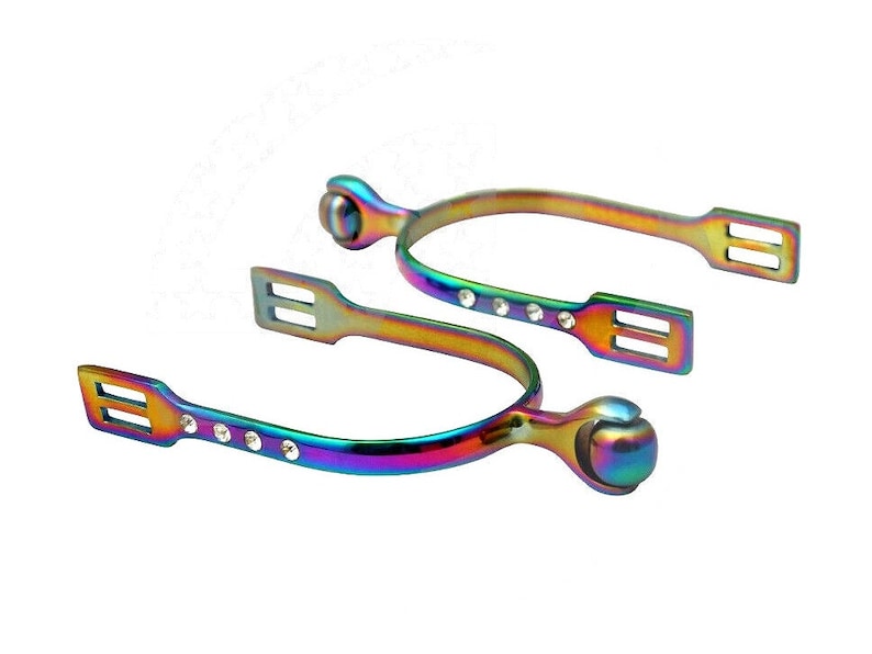 Rainbow Multi Color Horse Spurs Horse Riding Spurs Light Weight Roller ...