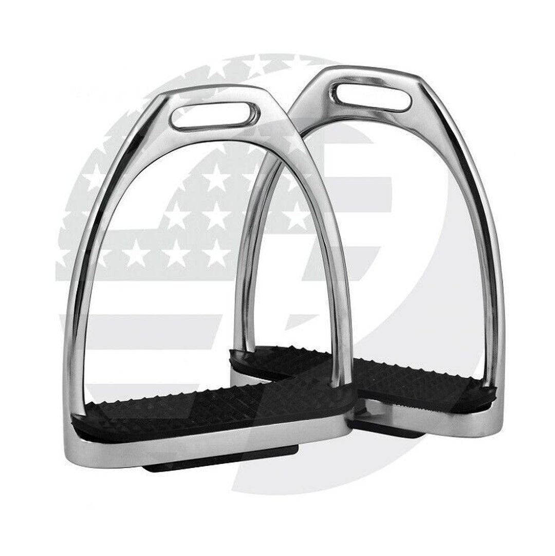 4.75 ,5 Inch Horse Fillis Stirrups Equestrian Gloss Stirrups Silver ...