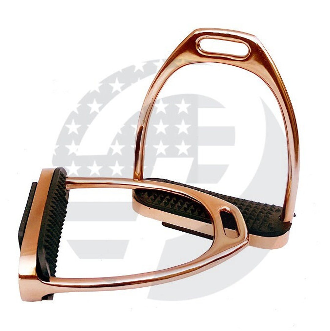 4.75’’, 5’’ ROSE GOLD Horse Riding Stirrups Gloss Fillis Stirrup Irons ...