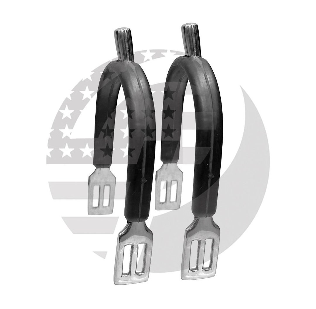 Horse Riding Spurs Horse Riding Rubber Coated Spurs Color Silver(polish ...
