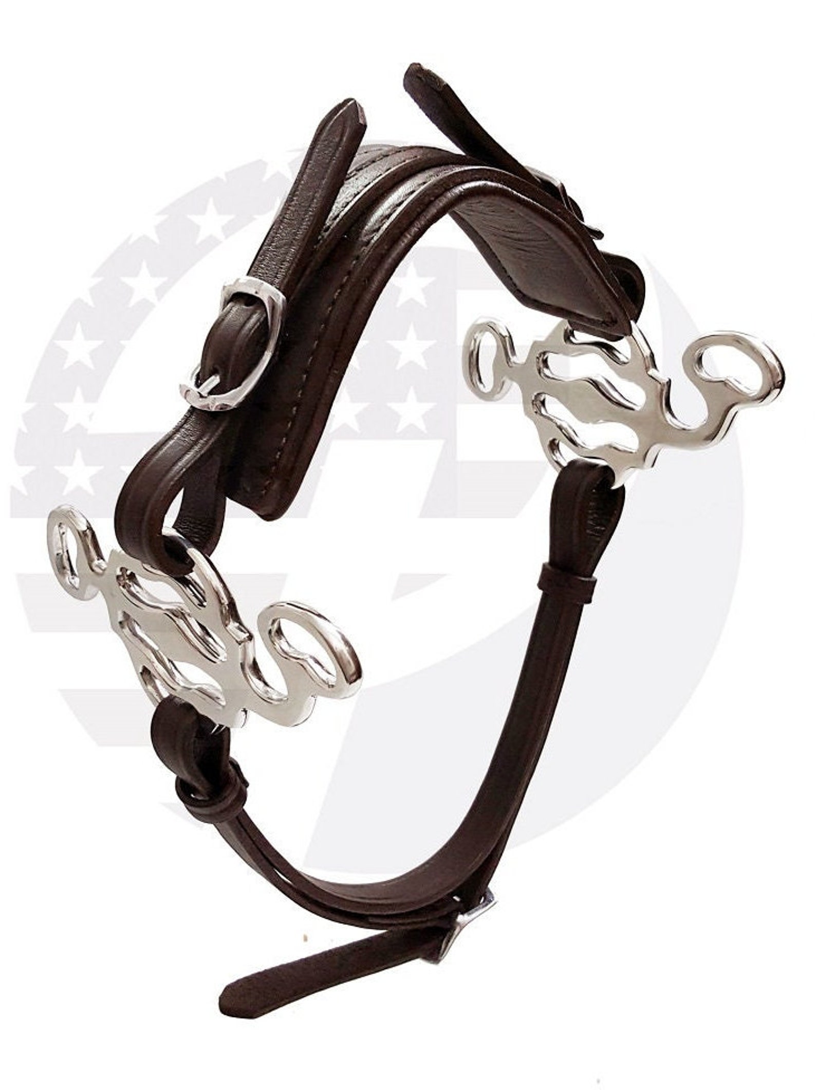 Hackamore Bitless Horse Bit English Western Adjustable Leather (BROWN ...