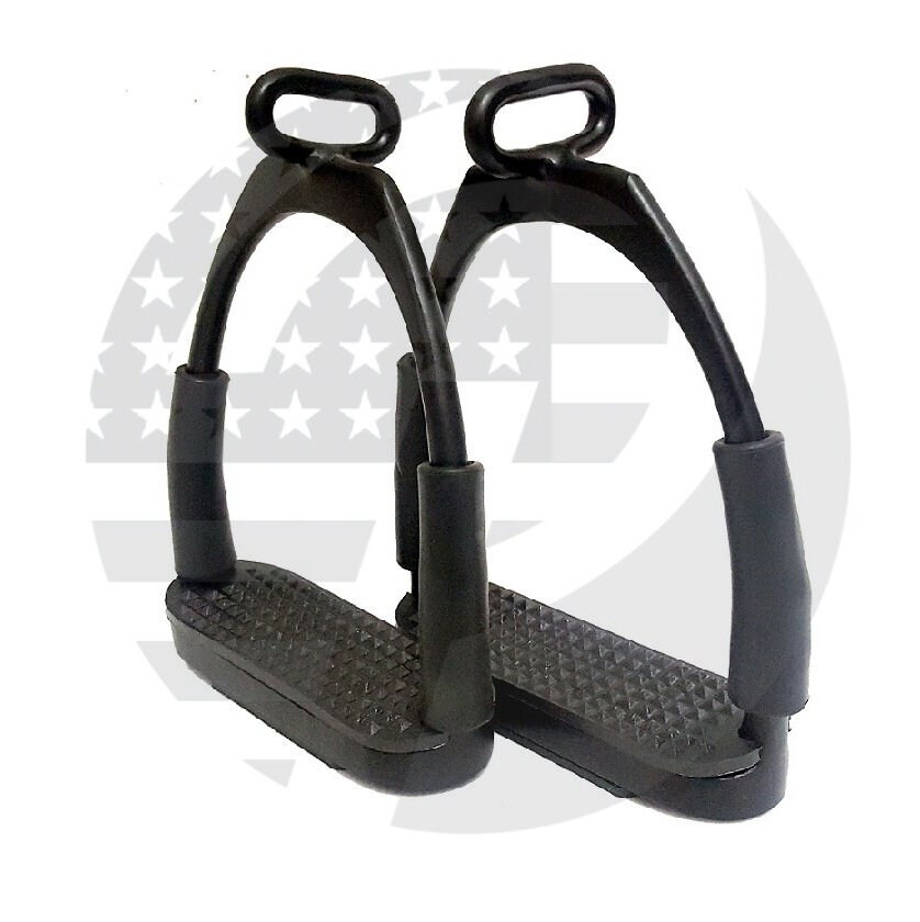 4.75 5 Offset Horse Stirrups Black Stirrups Flexible - Etsy