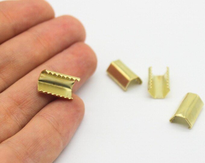 Compression Findings, 14mm Gold Crimp, Crimp Clip With Teeth Webbing ...