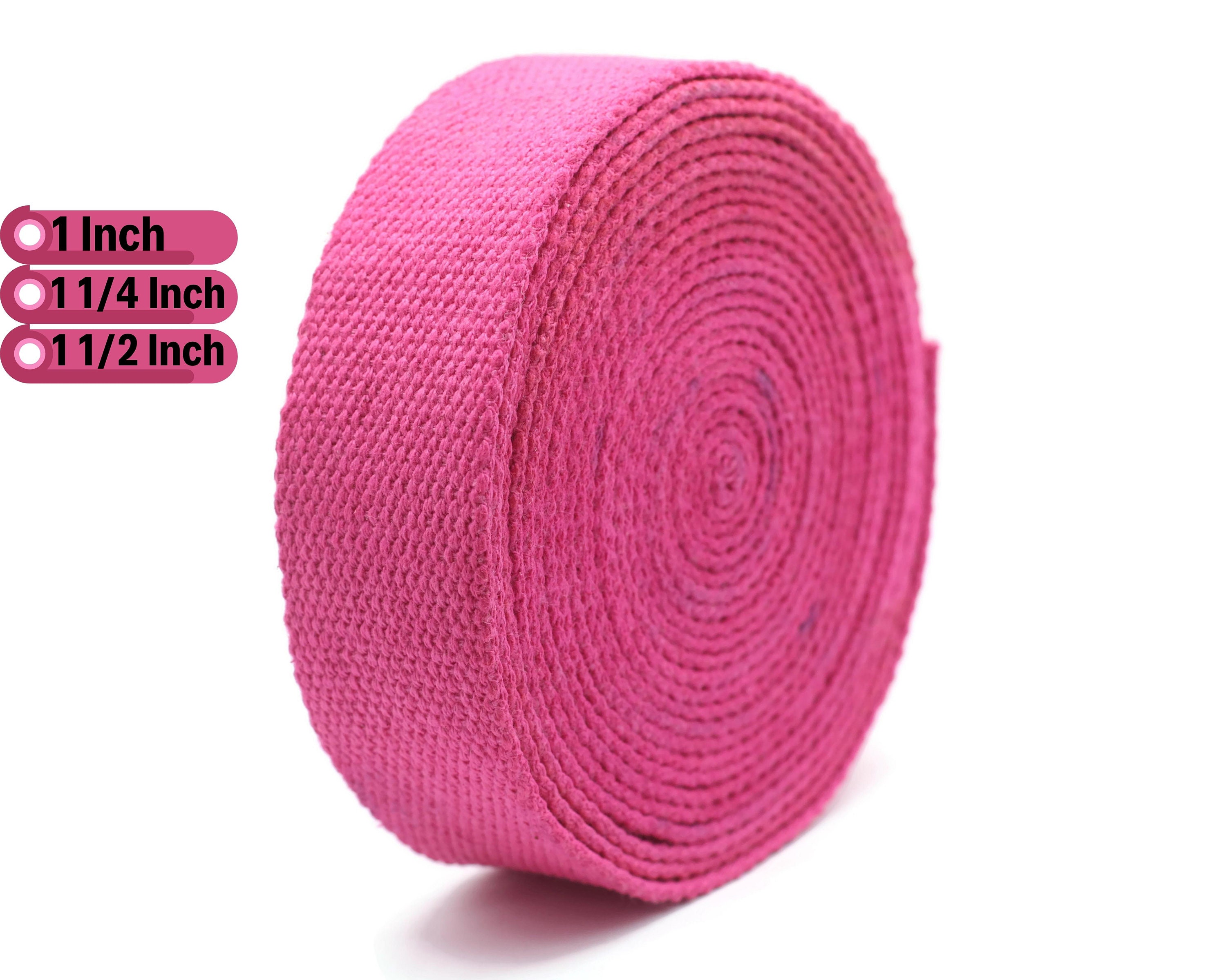 Cotton Webbing 25mm, 32mm, 38mm Pink Webbing by the Yard, Webbing ...