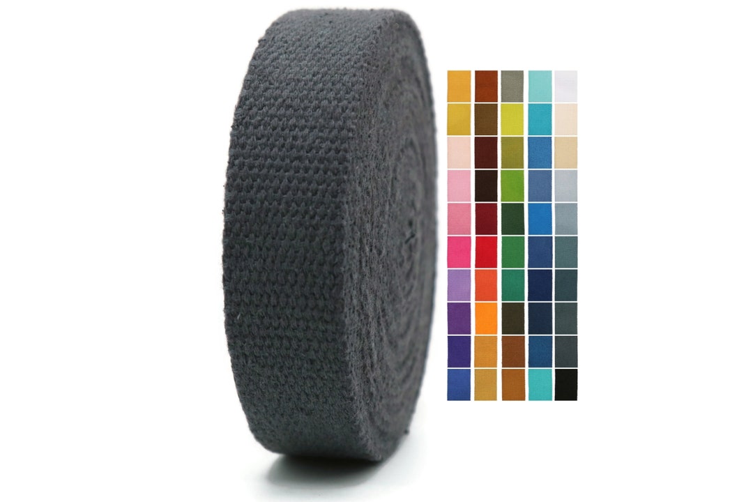 1 Inches Cotton Webbing, %100 Cotton, 50+ Colors, 1 Inch (25mm) Wide ...