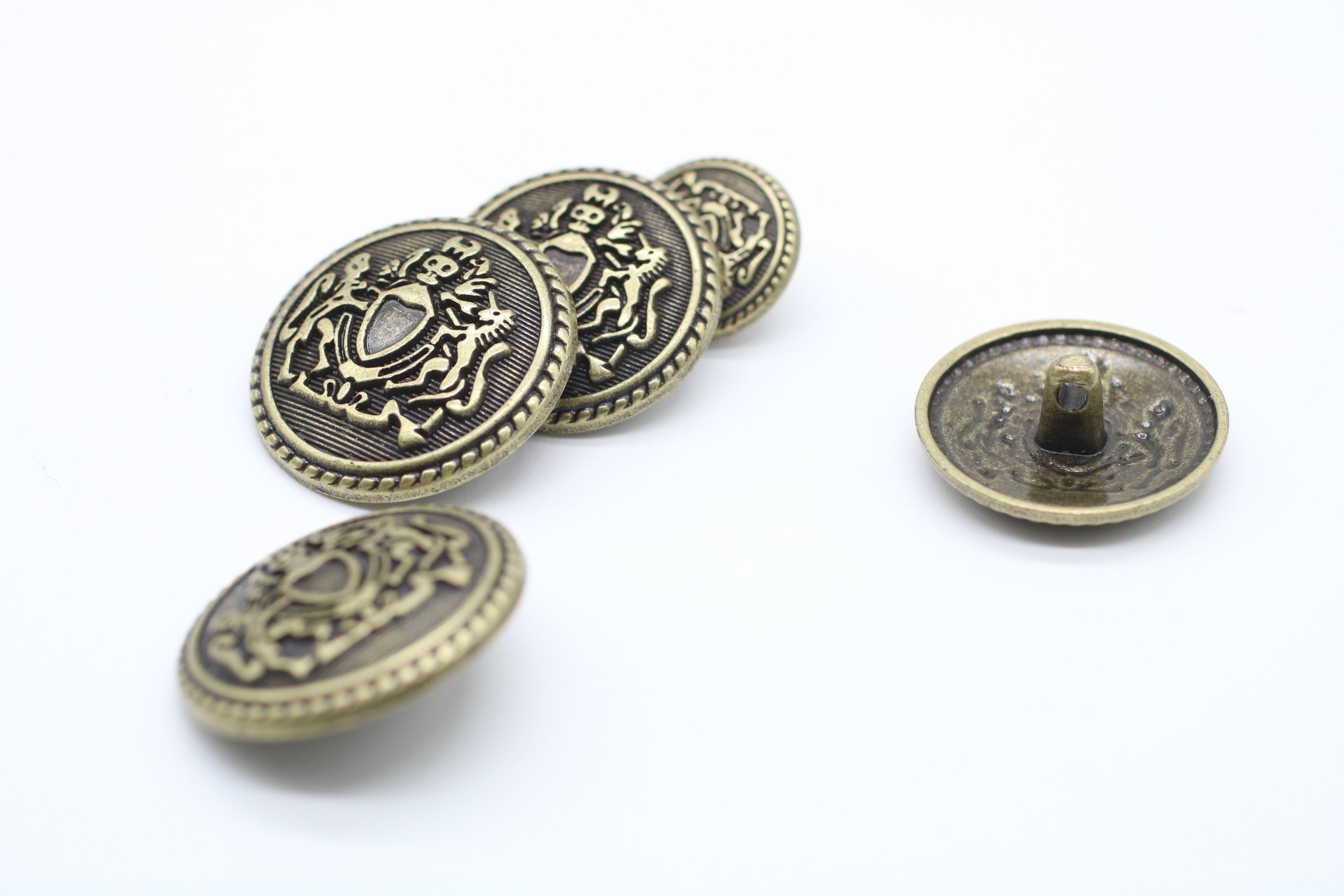 Antique Bronze Metal Buttons Pegasus Royal Buttons Shank - Etsy