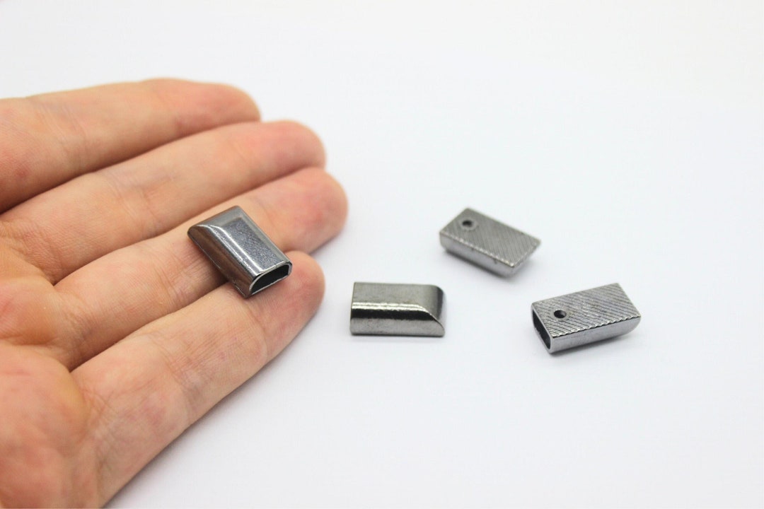 Zipper End, 18mm Metalic Black Zipper Ends, Rectangle Zipper End - Etsy