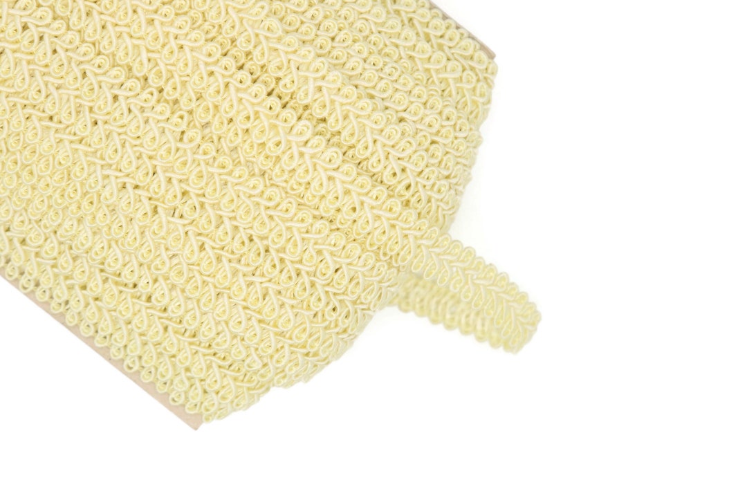 Buttermilk Yellow Gimp Braid Trim, Upholstery Lace, Braided Cord, Gimp ...