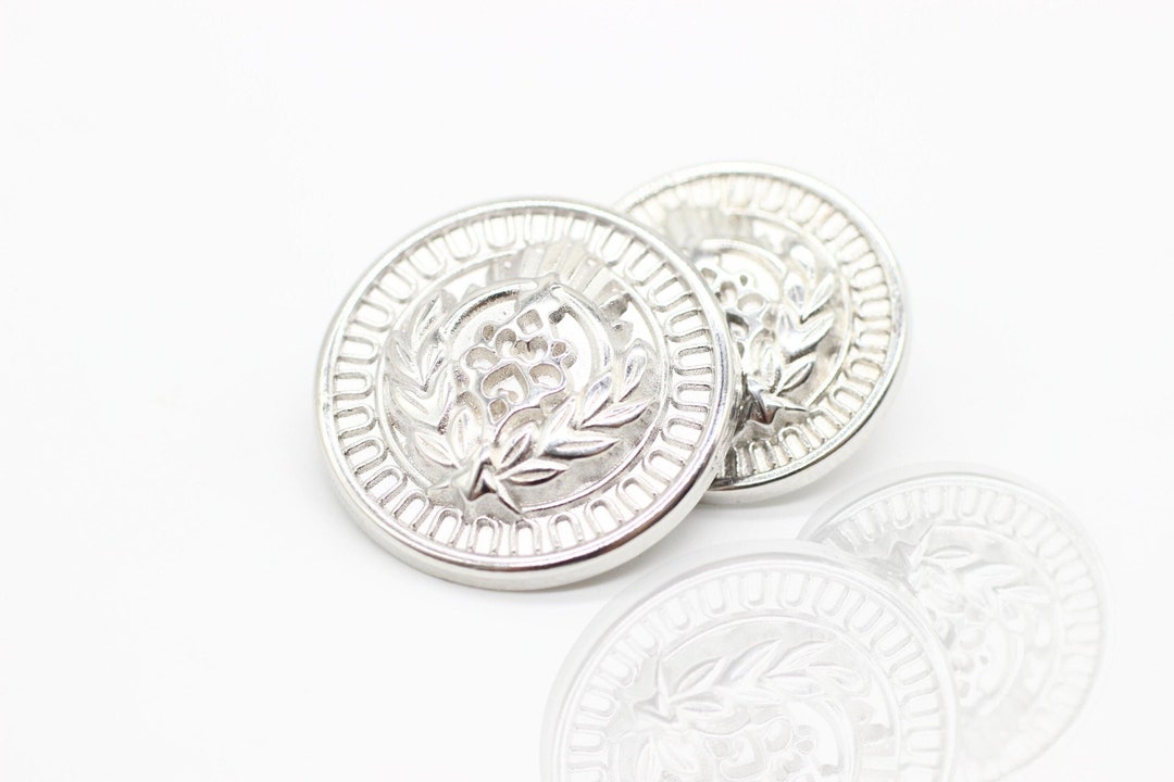 Silver Metal Buttons, Crown Button, Metal Shank Buttons, Rome Motife ...