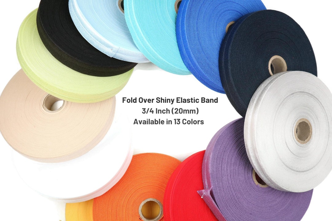 3/4 Inches Fold Over Shiny Elastic Band, 20mm, Elastic Ribbon, Elastic ...