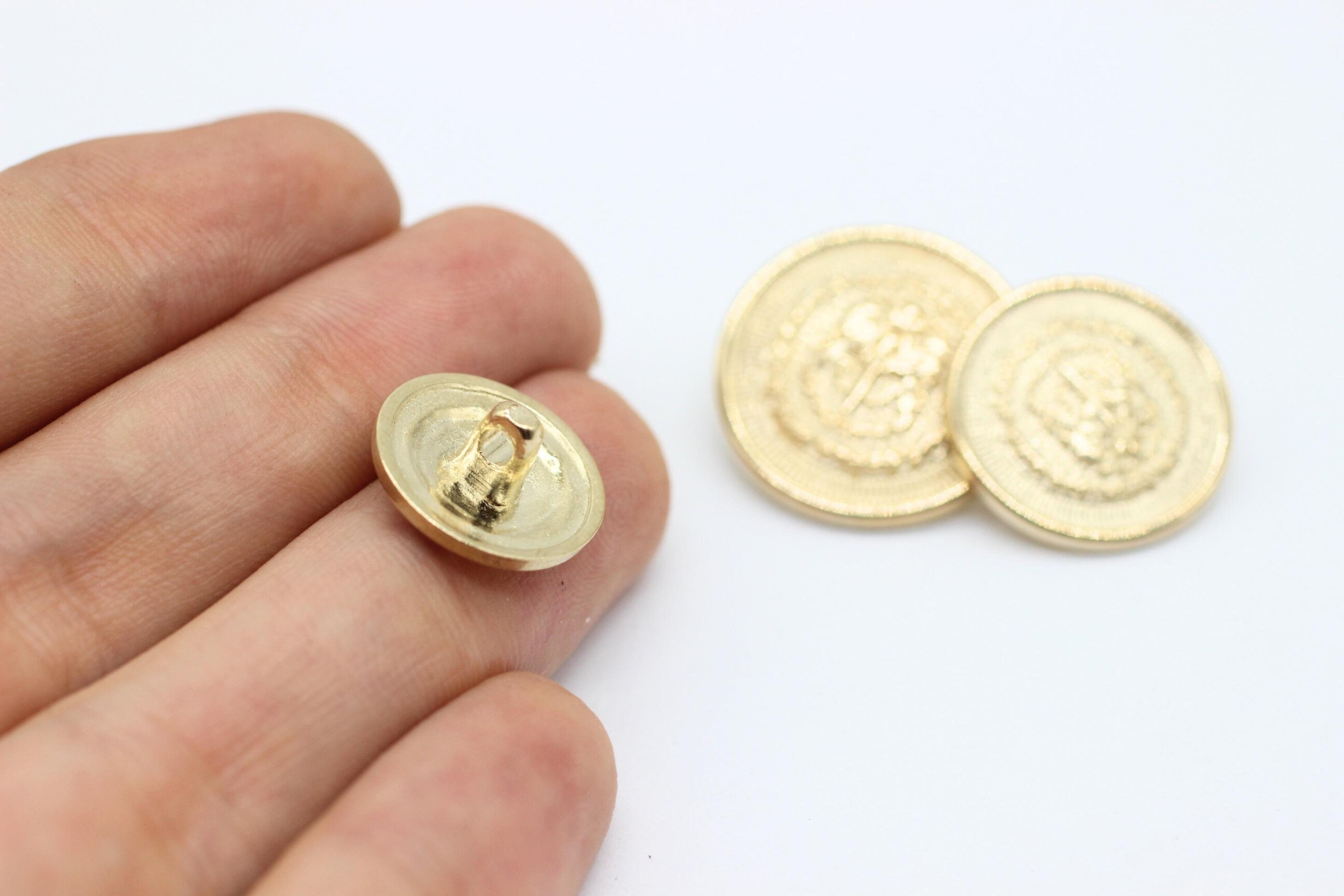 Gold Metal Buttons, Twin Lions Metal Button, Metal Shank Buttons, for ...