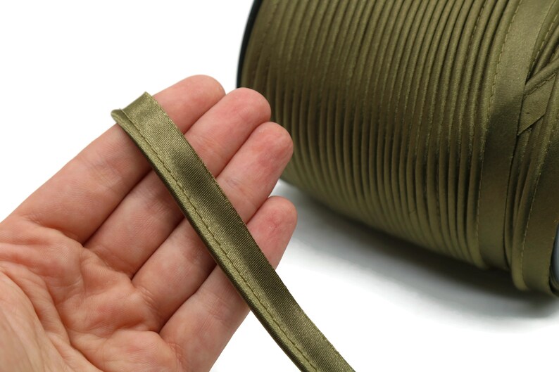 Seaweed Green Satin Piping Trim, Available in 25 Colors, Edge Trim ...