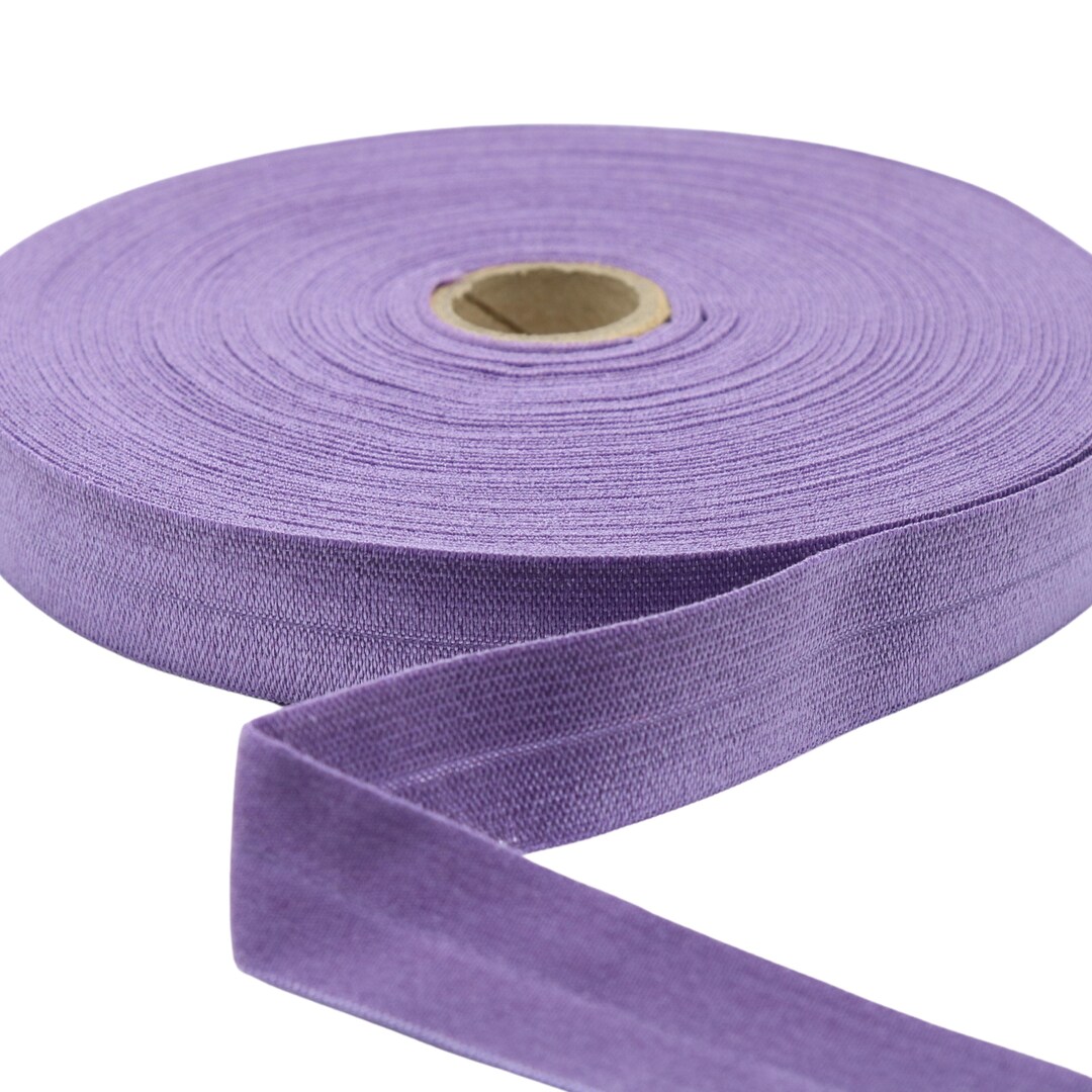 3/4 Inches Fold Over Shiny Elastic Band, 20mm Purple, Elastic Ribbon ...