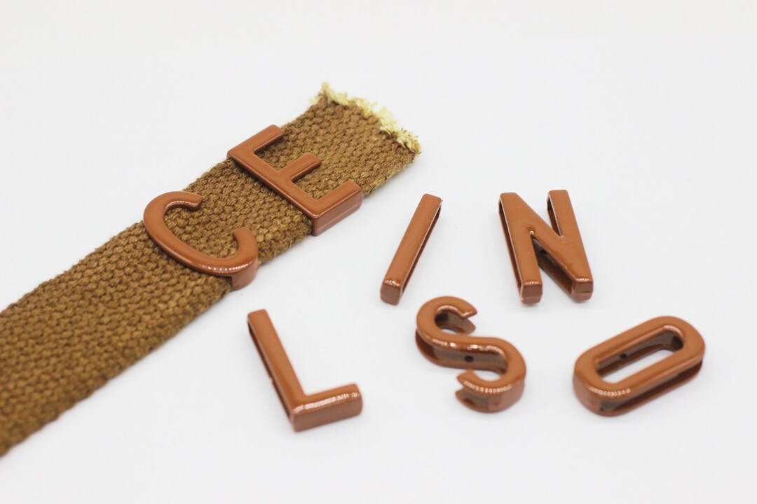 Sliding Brown Letters A-Z Alphabet Buckle Slide Alphabet - Etsy