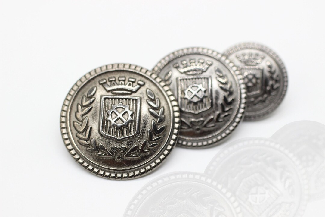 Black Metal Buttons, Crown Button, Metal Shank Buttons, for Your Sewing ...