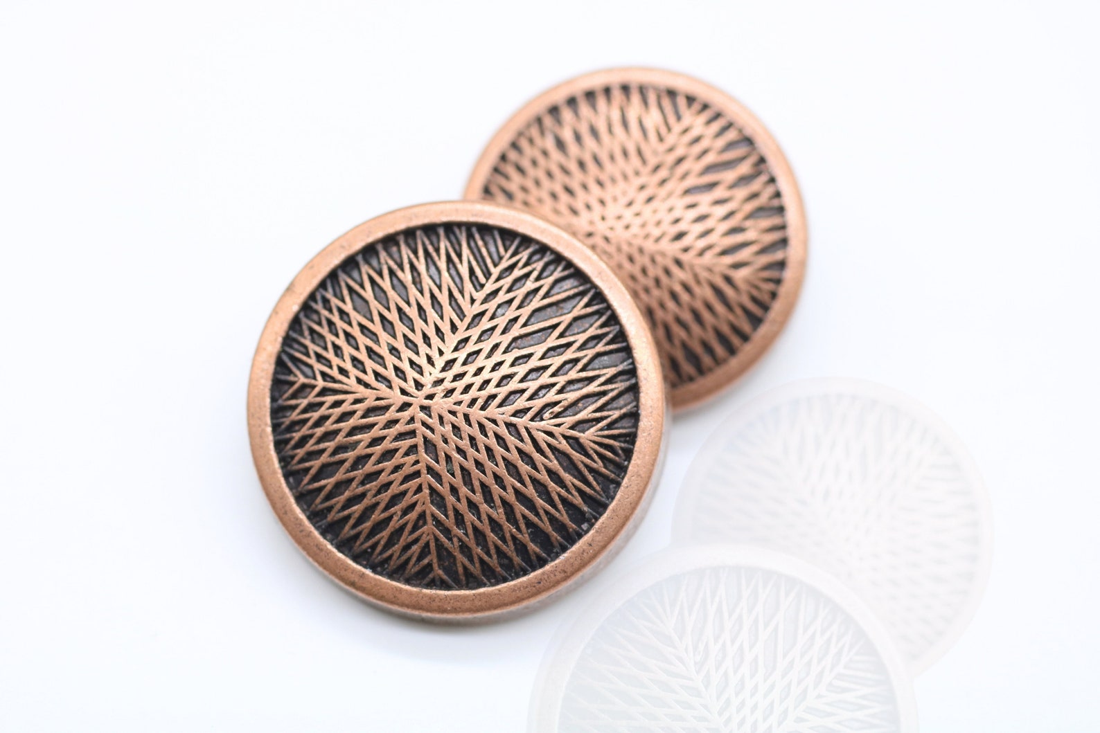 Copper Metal Buttons, Floral Motif Metal Buttons, Copper Buttons, for ...