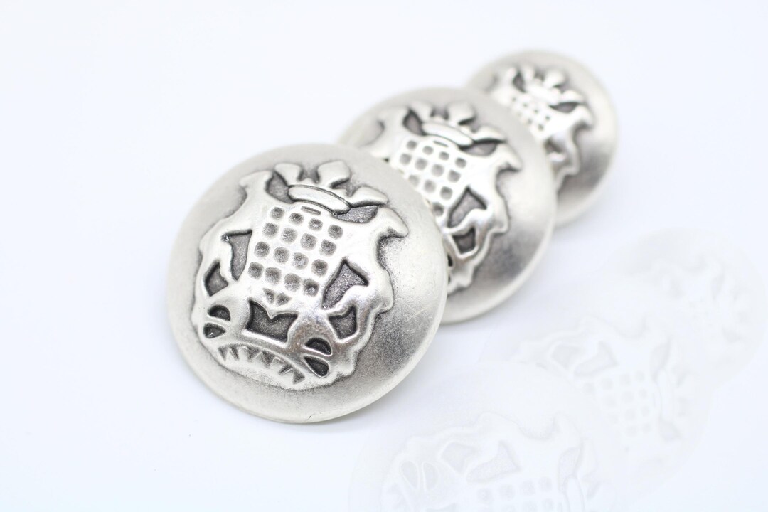 Antique Silver Metal Buttons, Twin Horse Buttons, Dome Buttons, for ...