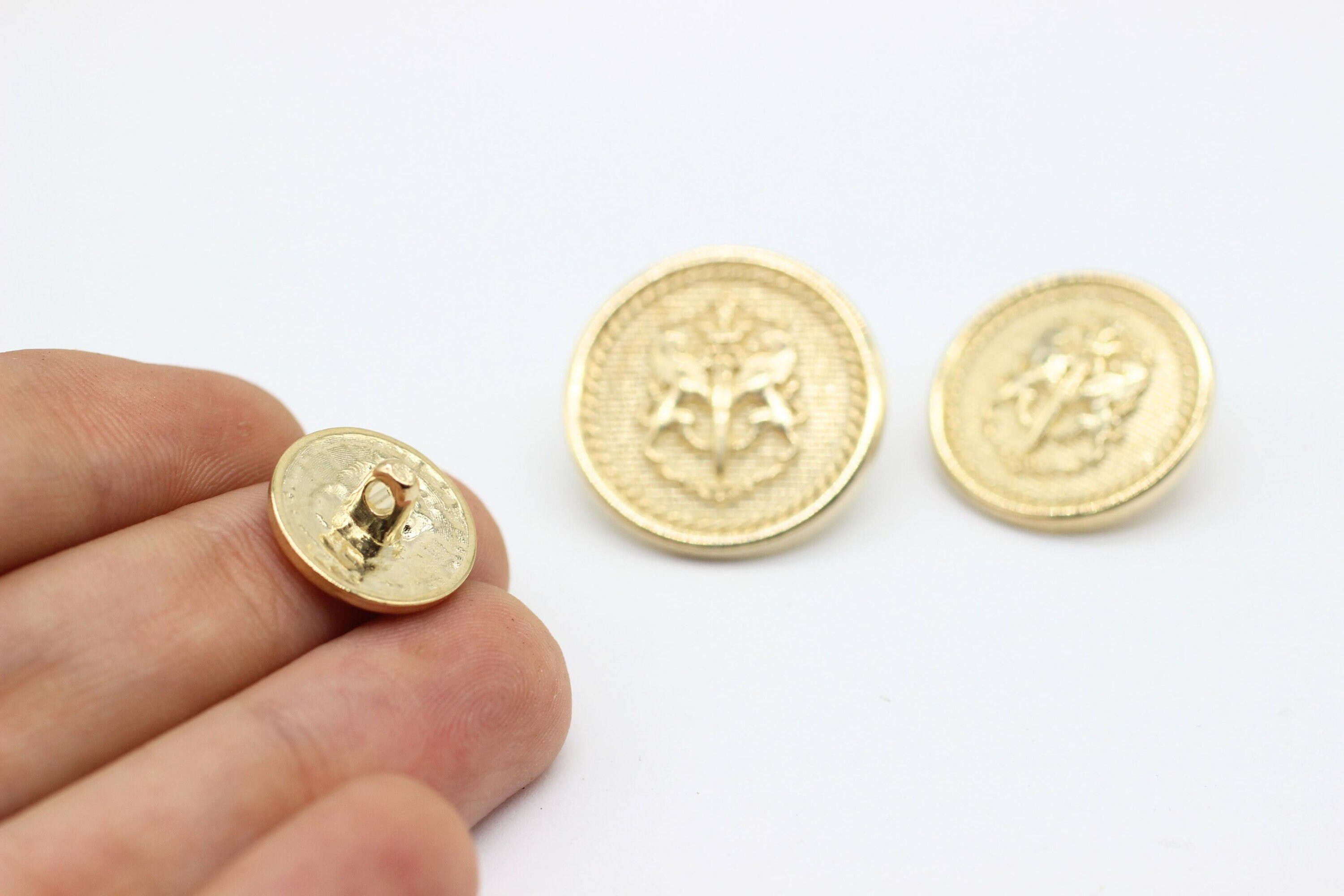 Gold Metal Buttons, Twin Lions Metal Button, Metal Shank Buttons, for ...