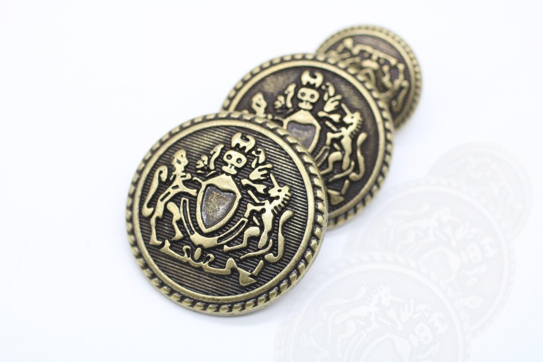 Antique Bronze Metal Buttons, Pegasus Royal Buttons, Shank Buttons ...