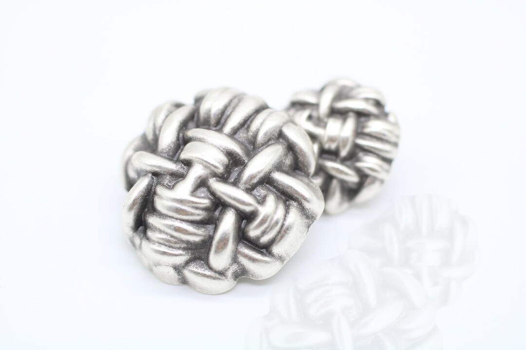Antique Silver Metal Buttons, Weave Buttons, Metal Shank Buttons, for ...