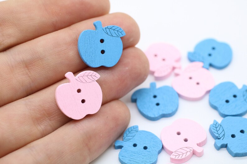 Apple Kids Buttons, Boy/girl Buttons, Laser Engraved, Wooden Buttons ...