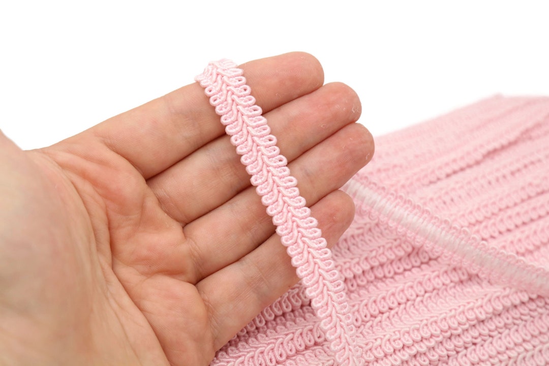 Pink Gimp Braid Trim, Upholstery Lace, Braided Cord, Gimp Cord, Braided ...