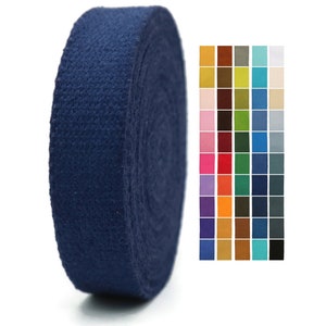 1 Inches Cotton Webbing, %100 Cotton, 50+ Colors, 1 Inch (25mm) Wide ...