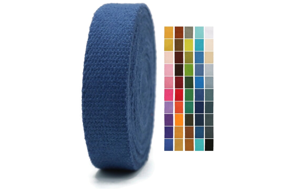1 Inches Cotton Webbing, %100 Cotton, 50+ Colors, 1 Inch (25mm) Wide ...