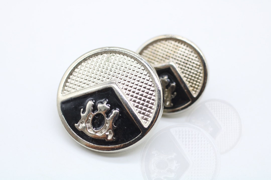 Antique Silver Metal Buttons, Twin Lions Metal Button, Metal Shank ...