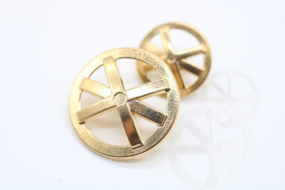Class Metal Buttons, Gold Plated, Metal Shank Button, Round Buttons for ...