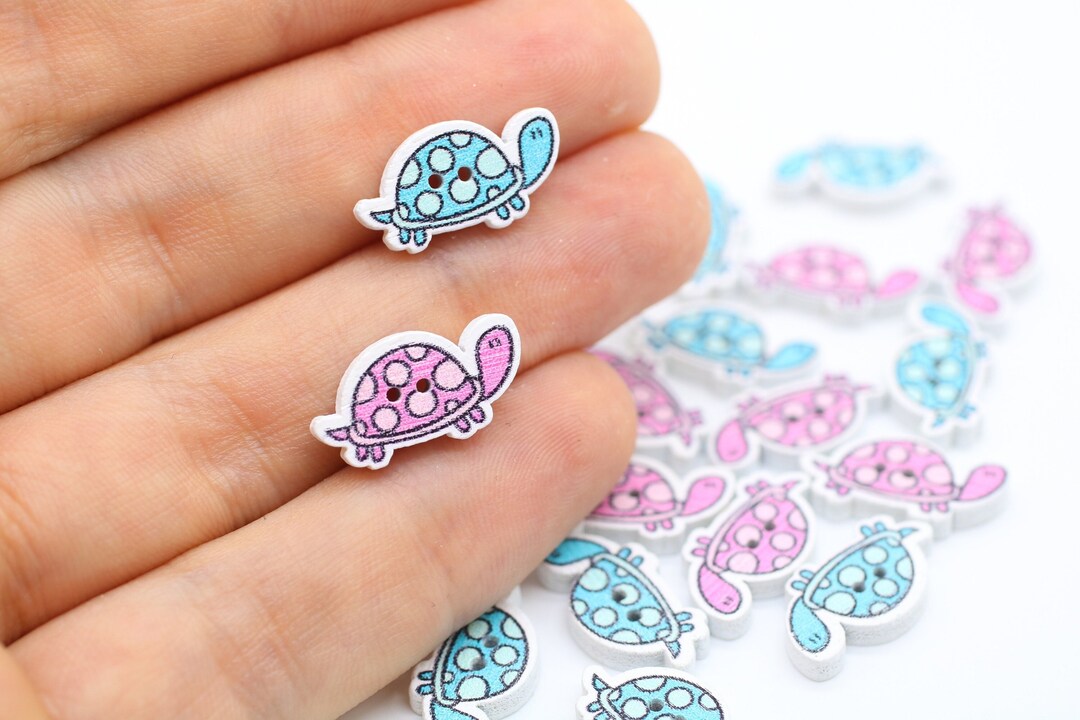 Turtle Kids Buttons, Boy / Girl Buttons, Animal Buttons, Wooden Buttons ...