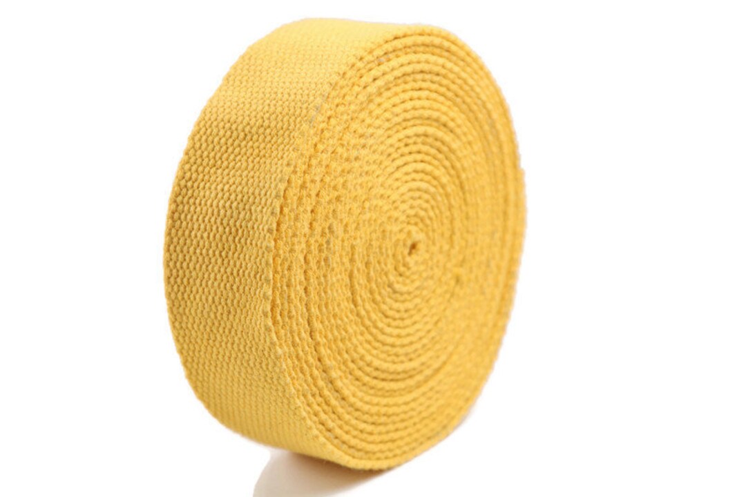 Cotton Webbing (25mm, 32mm, 38mm) Yellow Webbing by the Yard, Webbing ...