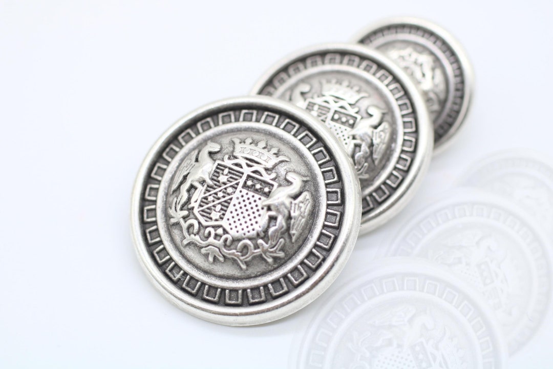 Antique Silver Metal Buttons, Pegasus Buttons, Horse Buttons, Greek ...