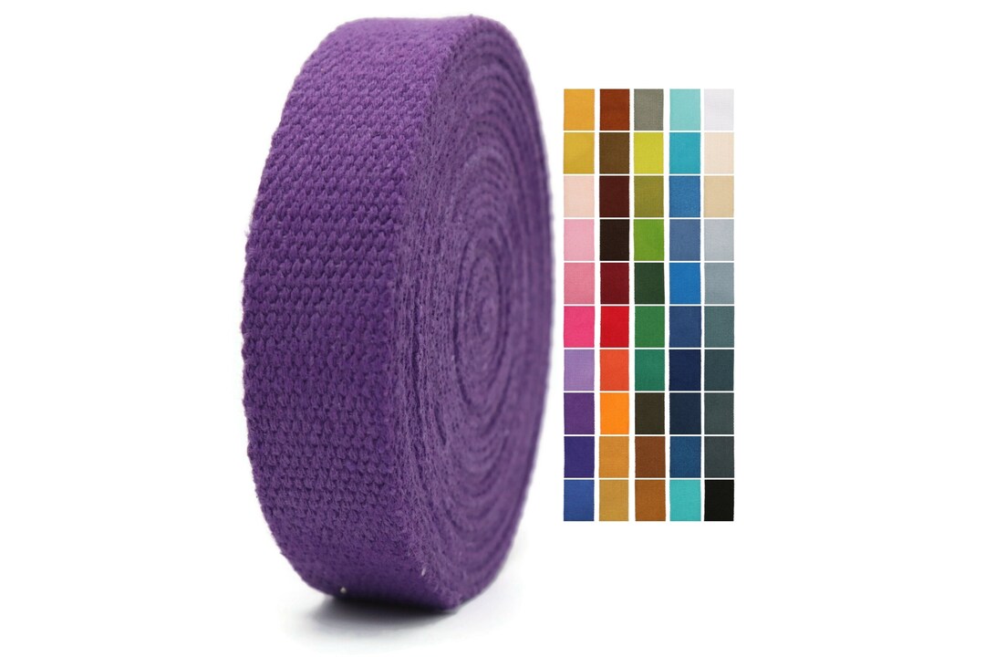 1 Inch Cotton Webbing, %100 Cotton, 50+ Colors, 1 Inch (25mm) Wide ...