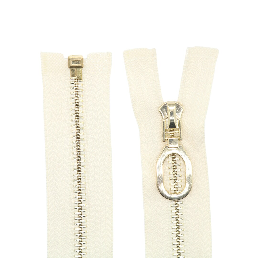 Tip#5 Metal Zipper Gold Teeth | Light Beige | 4 Inch-29.5 Inch Size ...
