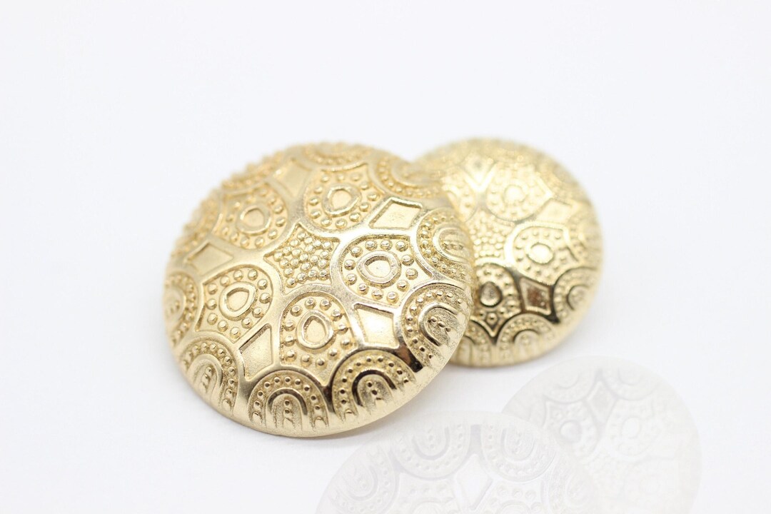 Gold Metal Buttons, Motif Patterned Metal Buttons, Gold Buttons, for ...