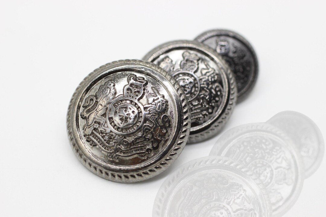 Black Metal Buttons, Twin Lions Metal Button, Royal Buttons, Metal ...