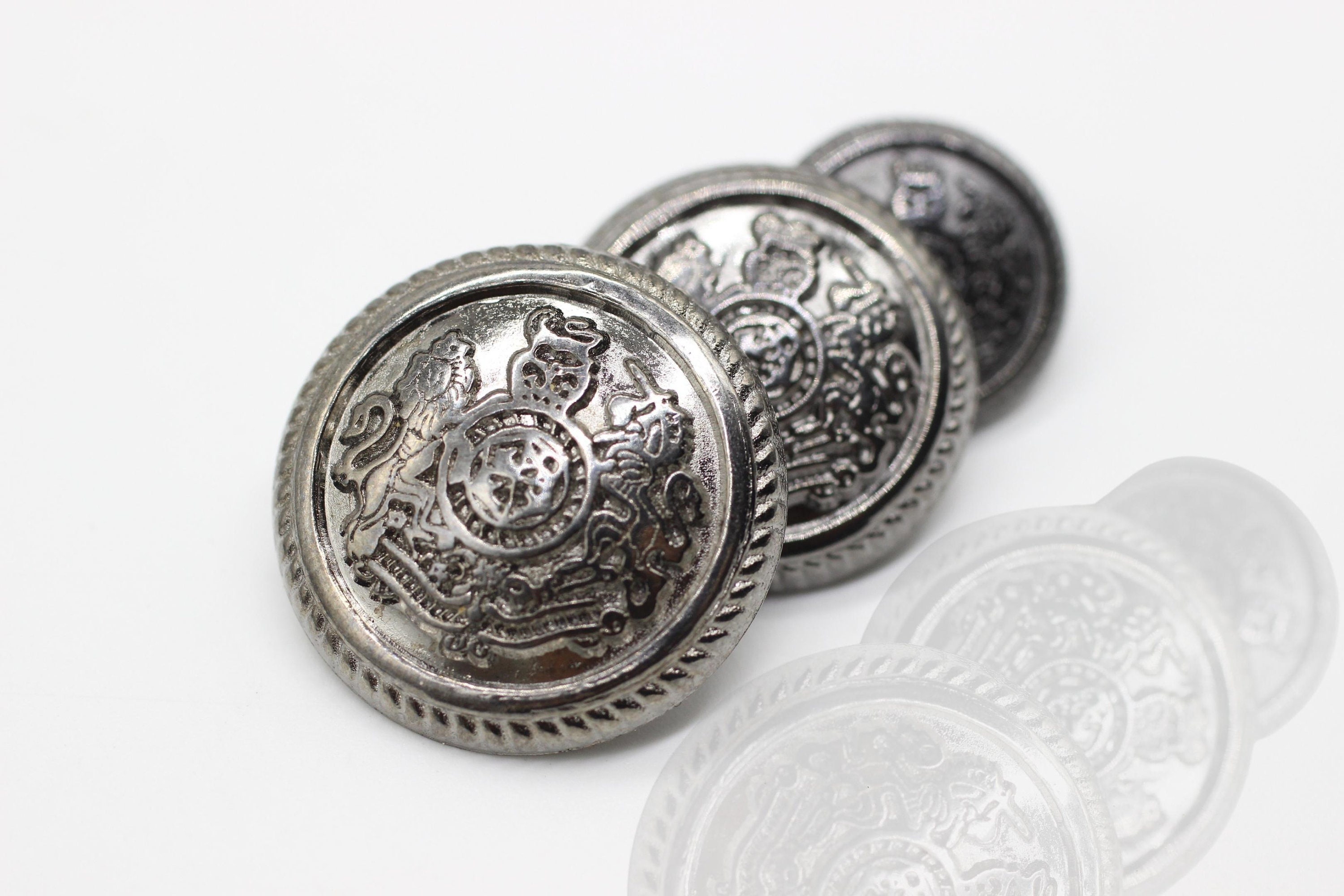 Black Metal Buttons, Twin Lions Metal Button, Royal Buttons, Metal ...