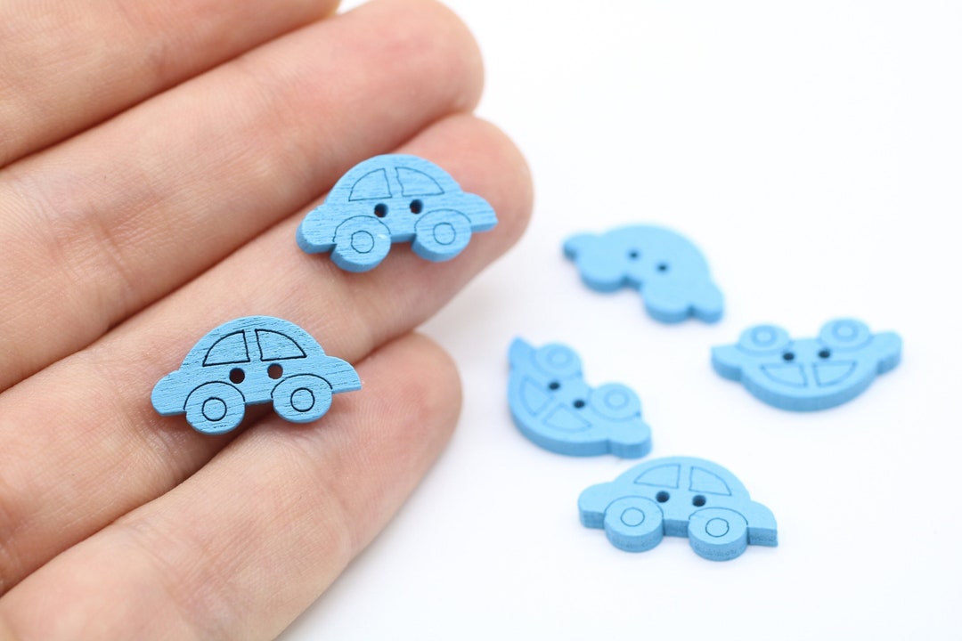Car Kids Buttons, Boy/girl Buttons, Laser Engraved, Wooden Buttons ...