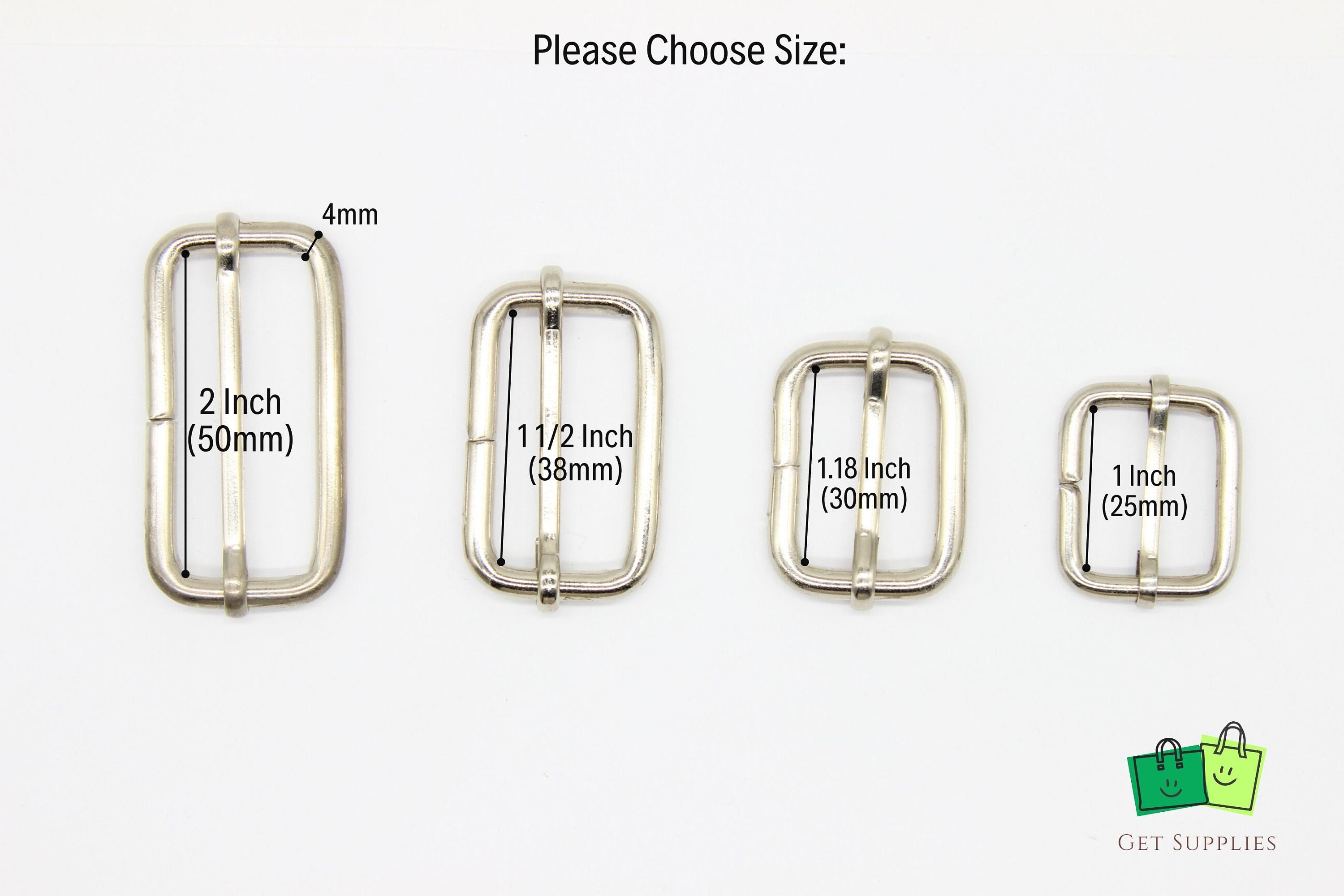 Metal Adjustable Slider Slide Bar Rectangular Loop for - Etsy