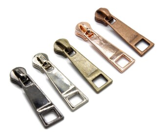 Shiny Gold Plated Zipper Pull 5 Zipper Cover With Metal Gear - Etsy