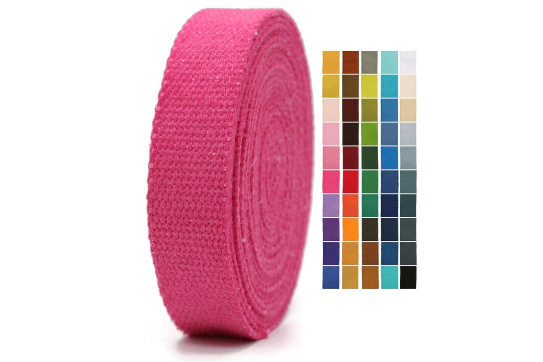 1 Inches Cotton Webbing, %100 Cotton, 50+ Colors, 1 Inch (25mm) Wide ...