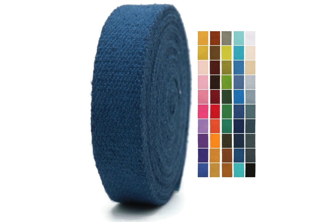 1 Inches Cotton Webbing, %100 Cotton, 50+ Colors, 1 Inch (25mm) Wide ...