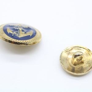 Gold & Black Metal Buttons, Anchor Buttons, Metal Shank Buttons, for Your Sewing and Crafting ...
