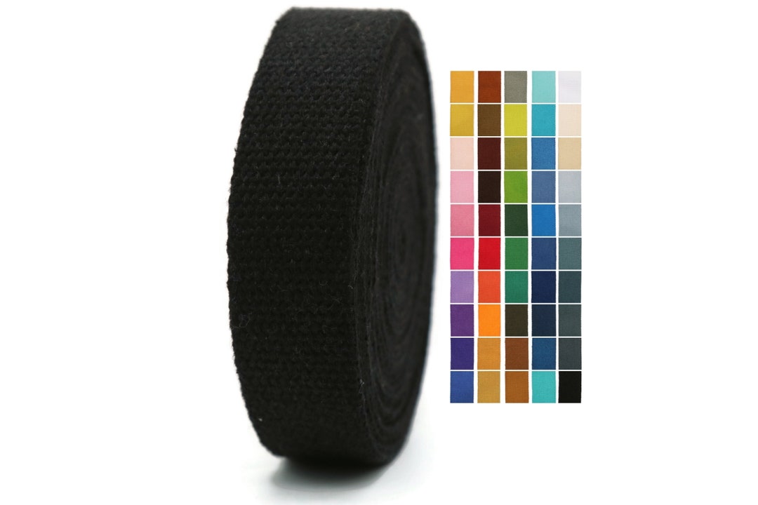 1 Inches Cotton Webbing, %100 Cotton, 50+ Colors, 1 Inch (25mm) Wide ...